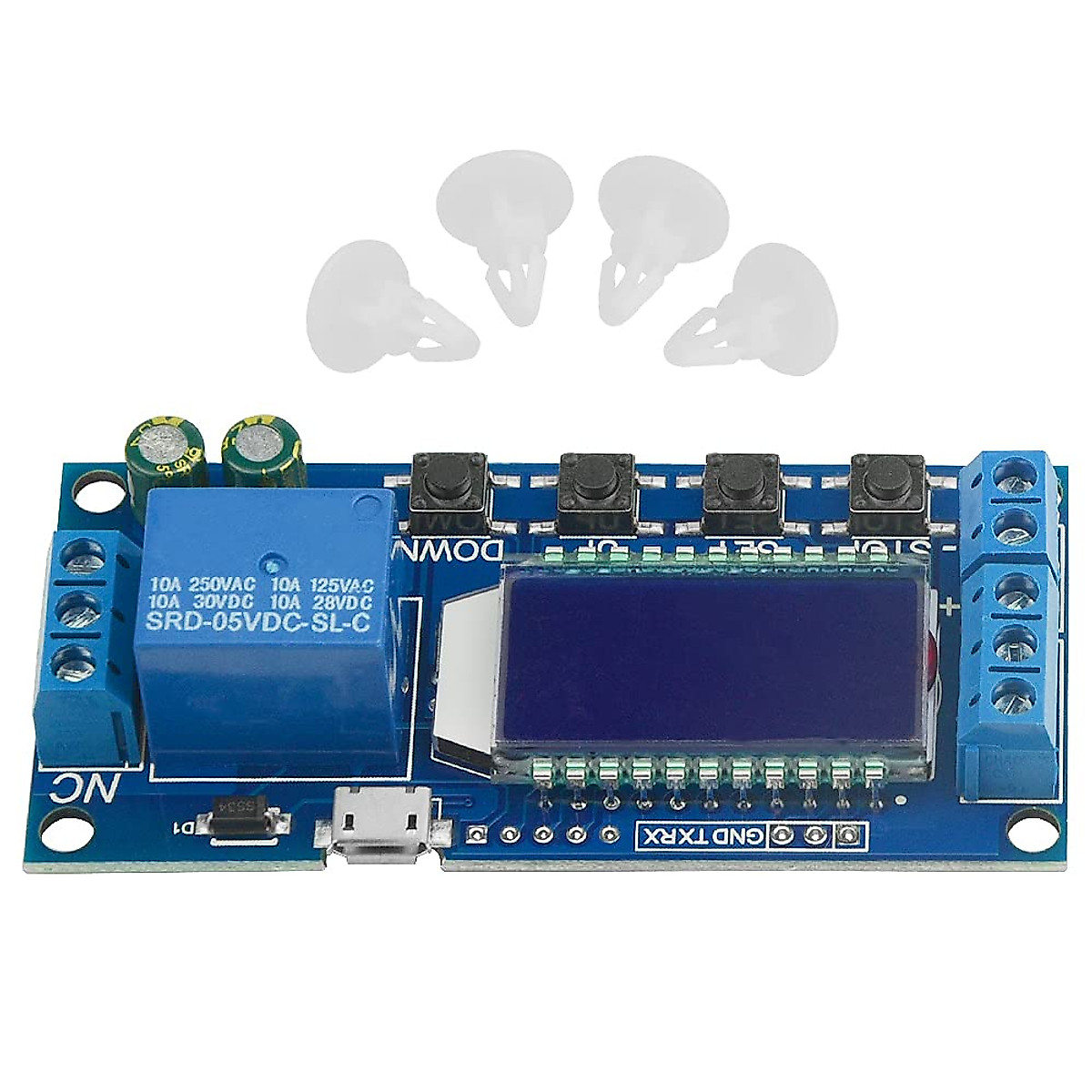 XINGYHENG One Channel Time Relay Module Delay Controller Board Trigger Delay-off Cycle Timing Circuit Switch Module Display Relay Expansion Plate Load Controlled for Micro USB 5V Power Supply