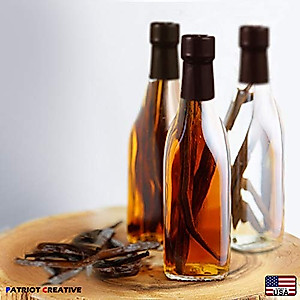 Woozy Bottles Empty 12.7 Oz Complete Sets of Premium Commercial Grade Clear Glass Dasher Woozy Bottle Shrink Capsule with Gold Tear Tab Leak Proof Screw Cap (Black 12 Sets) - 12 oz