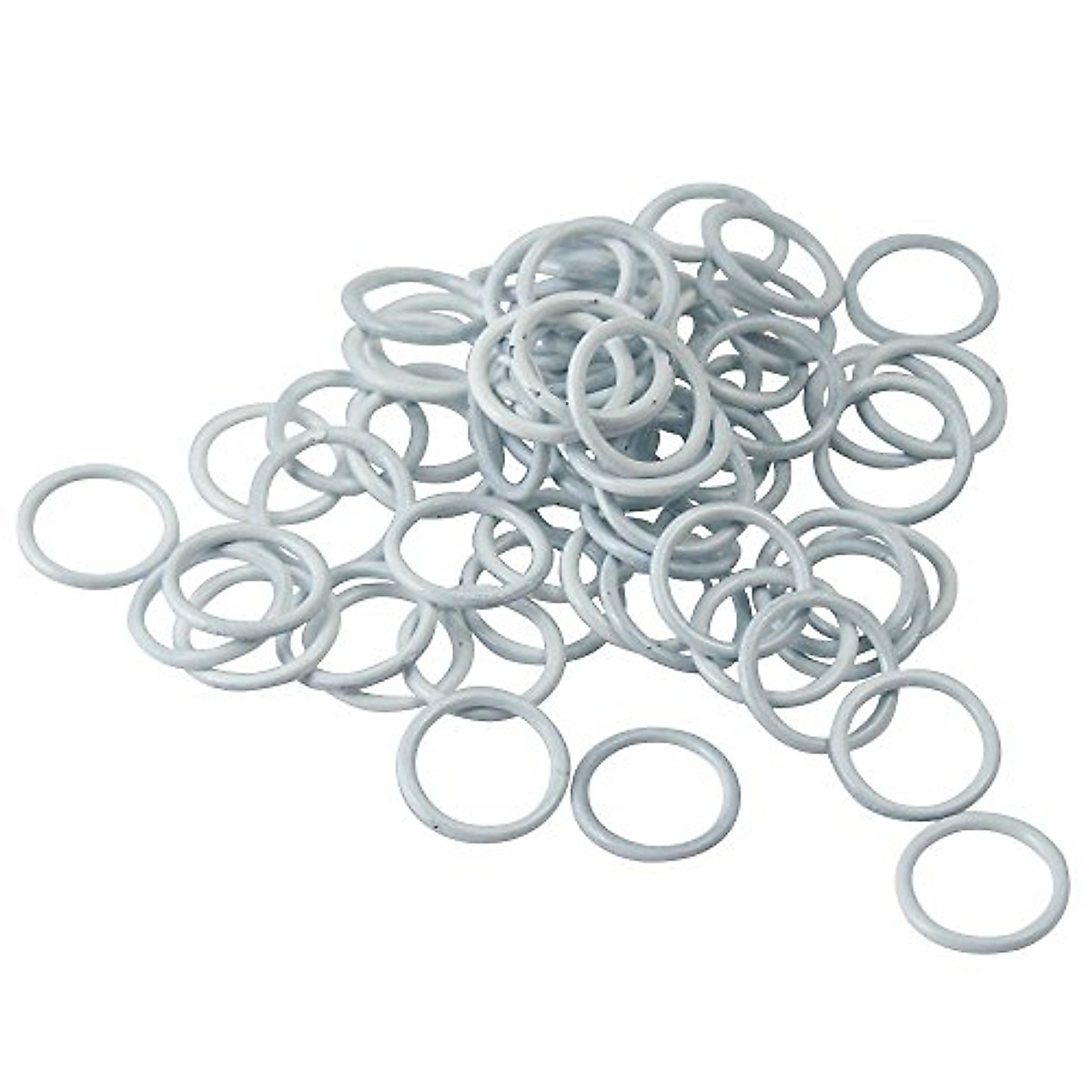 Home Sewing Depot White Enamel Metal Sew On Rings, 3/8 Iinch Diameter 50 PK