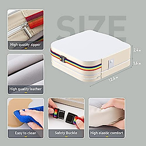 Toddler Booster Seat for Dining Table, Portable 3 Height Adjustable Cushion with Backrest, Non-Slip , Waterproof ,Dismountable& Washable Chair Cushion with Buckle Strap, (Grey)