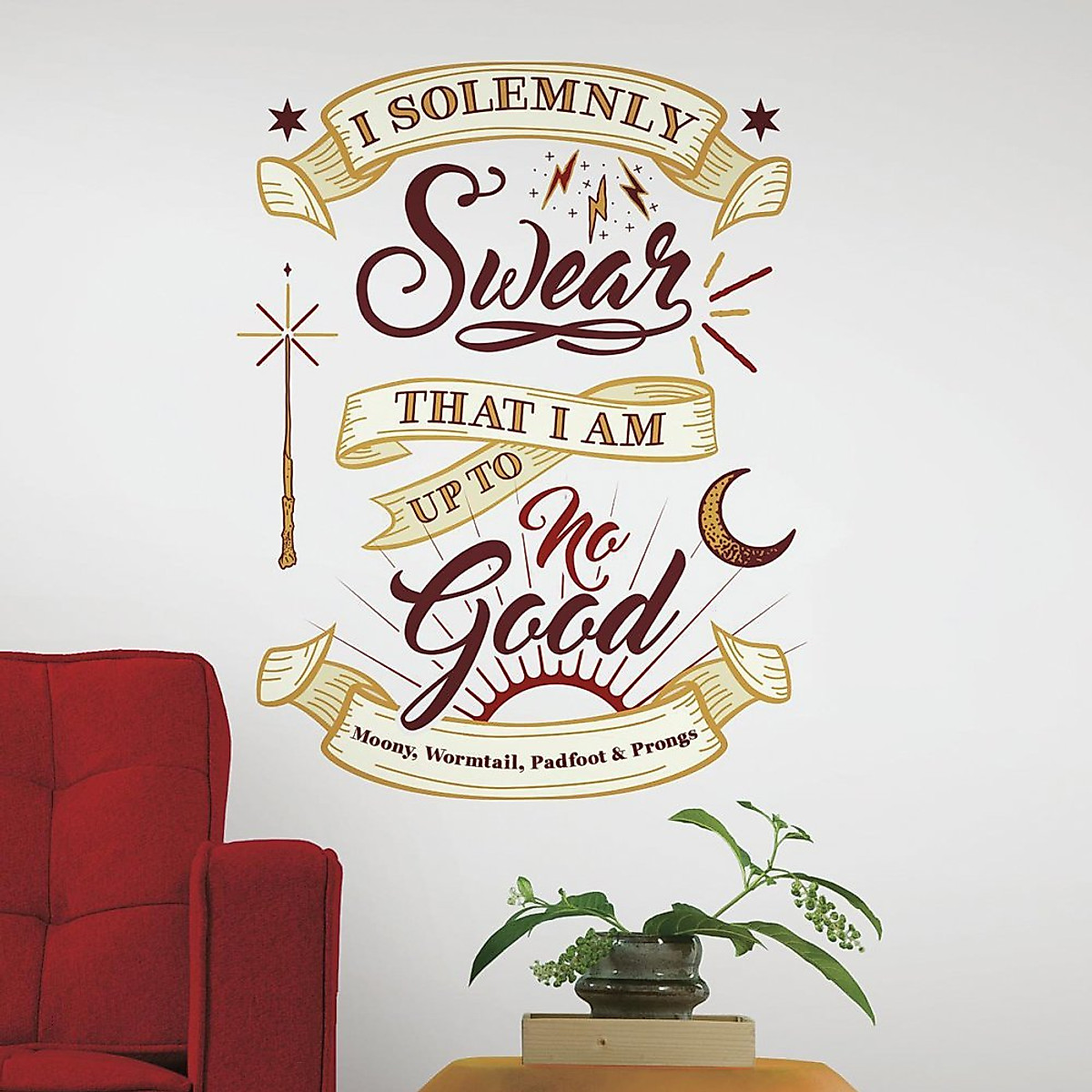 RoomMates RMK3607GM Harry Potter Marauder's Map Quote Peel and Stick Giant Wall Decals , Brown