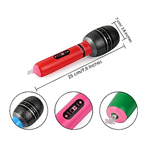DS. DISTINCTIVE STYLE Inflatable Microphones 6 Pieces 10-Inch Blow up Microphones 80s 90s Party Favors Performace Photo Props Random Colors
