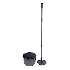 Grand Automatic Lifting Dry and Wet Spin mop and Bucket Gray