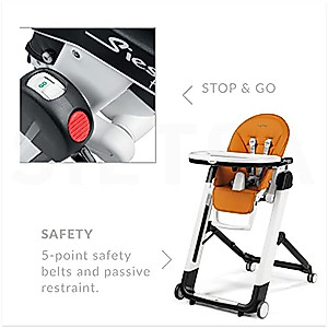 Peg Perego Siesta – Multifunctional Compact Folding High Chair – From Birth to Toddler – Recliner and High Chair – Made in Italy – Ice (Grey)