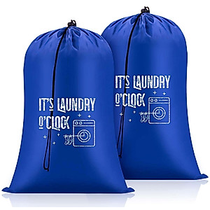It's Laundry O'clock | XL Laundry Bag | 28" x 40" |Black (Blue)