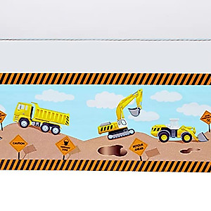 Juvale Plastic Table Cloth Cover for Kids Construction Birthday Party Supplies and Decoration (54 x 108 in, 3 Pack)