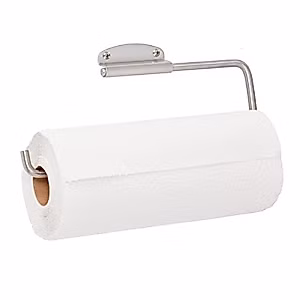 iDesign Forma Wall Mounted Metal Paper Towel Holder, Swiveling Roll Organizer for Kitchen, Bathroom, Craft Room, 12" x .75" x 4.5", Chrome