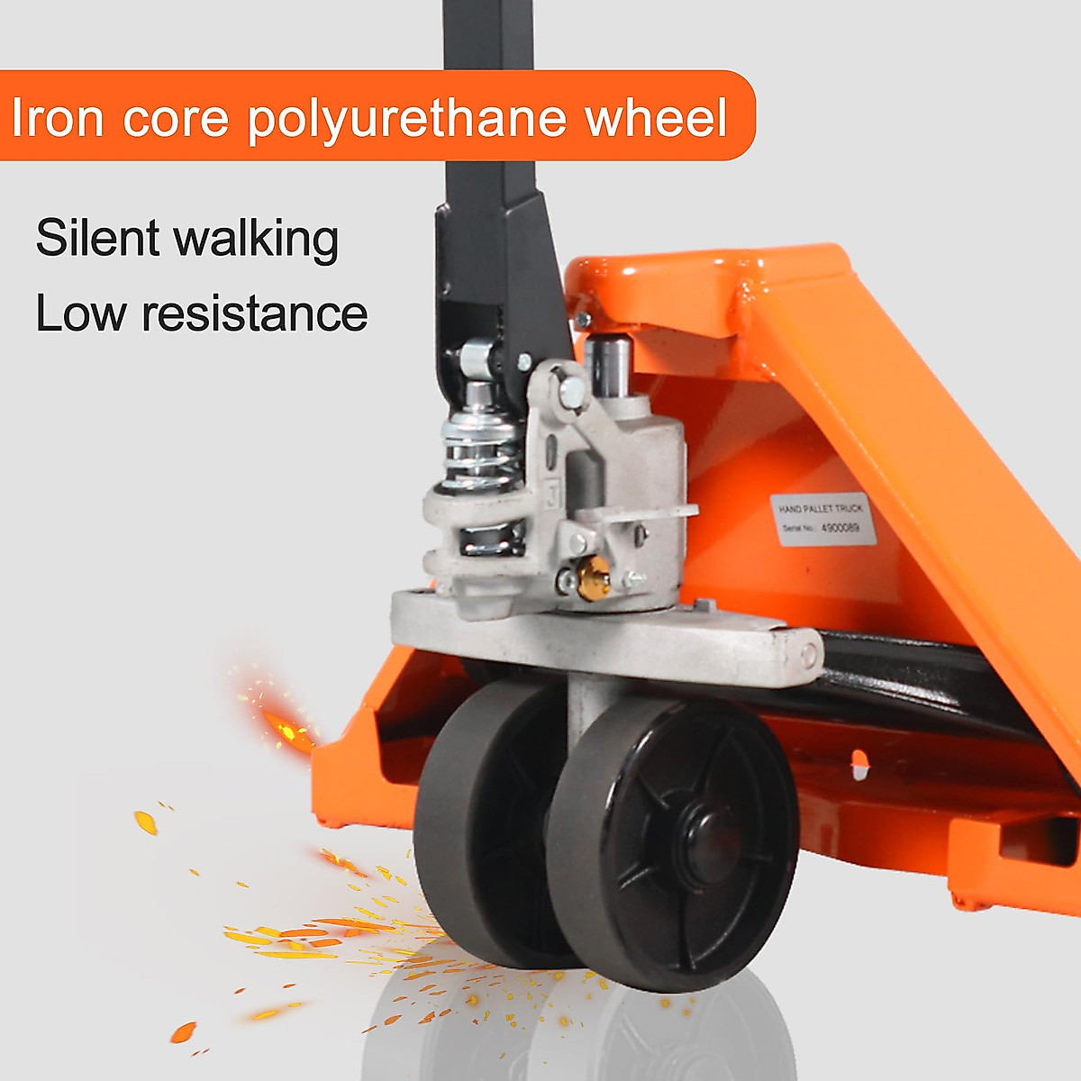 Tory Carrier Pallet Jack Hand Truck Manual Pallet Jacks 5500-Lb. Capacity, 27 x 48 Forks Standard Duty, Rubber Handle, PU Wheels