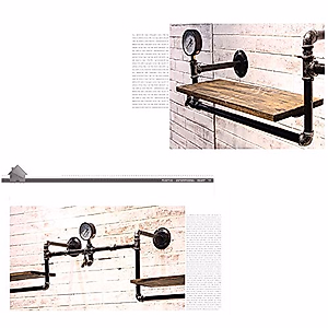 OTUGARE Industrial Pipe Clothing Rack, wall hanging clothes rack, Wood Garment Pipeline Rack for clothing shop and family