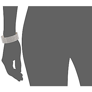 Anne Klein Classics Silvertone Crystal Cuff Bracelet