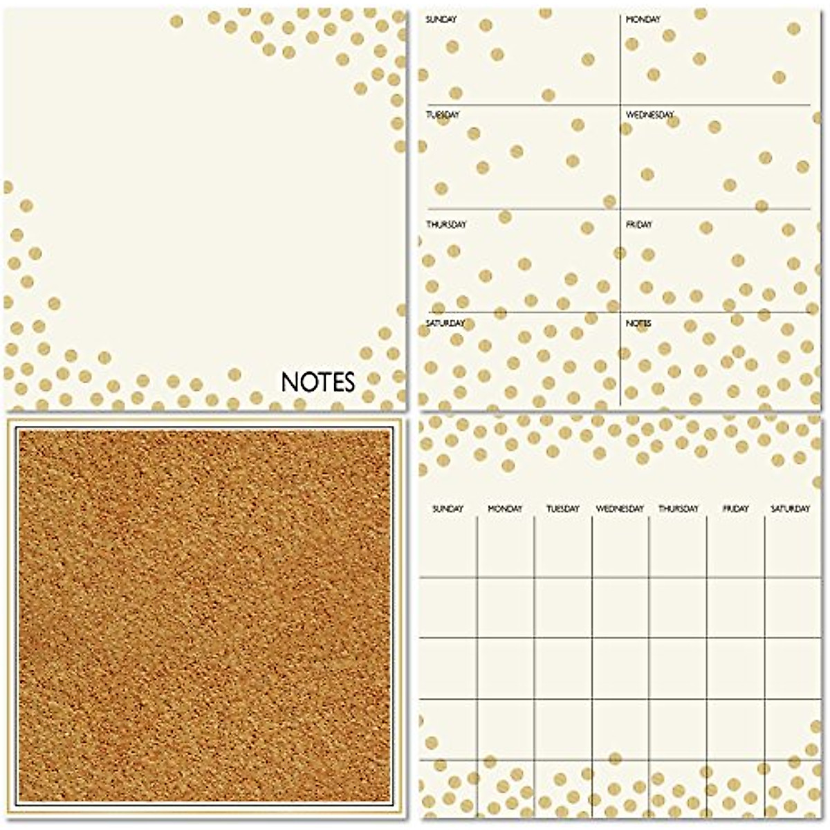 Wall Pops WallPops WPE1503 Gold Confetti Organization Kit, White & Off-White