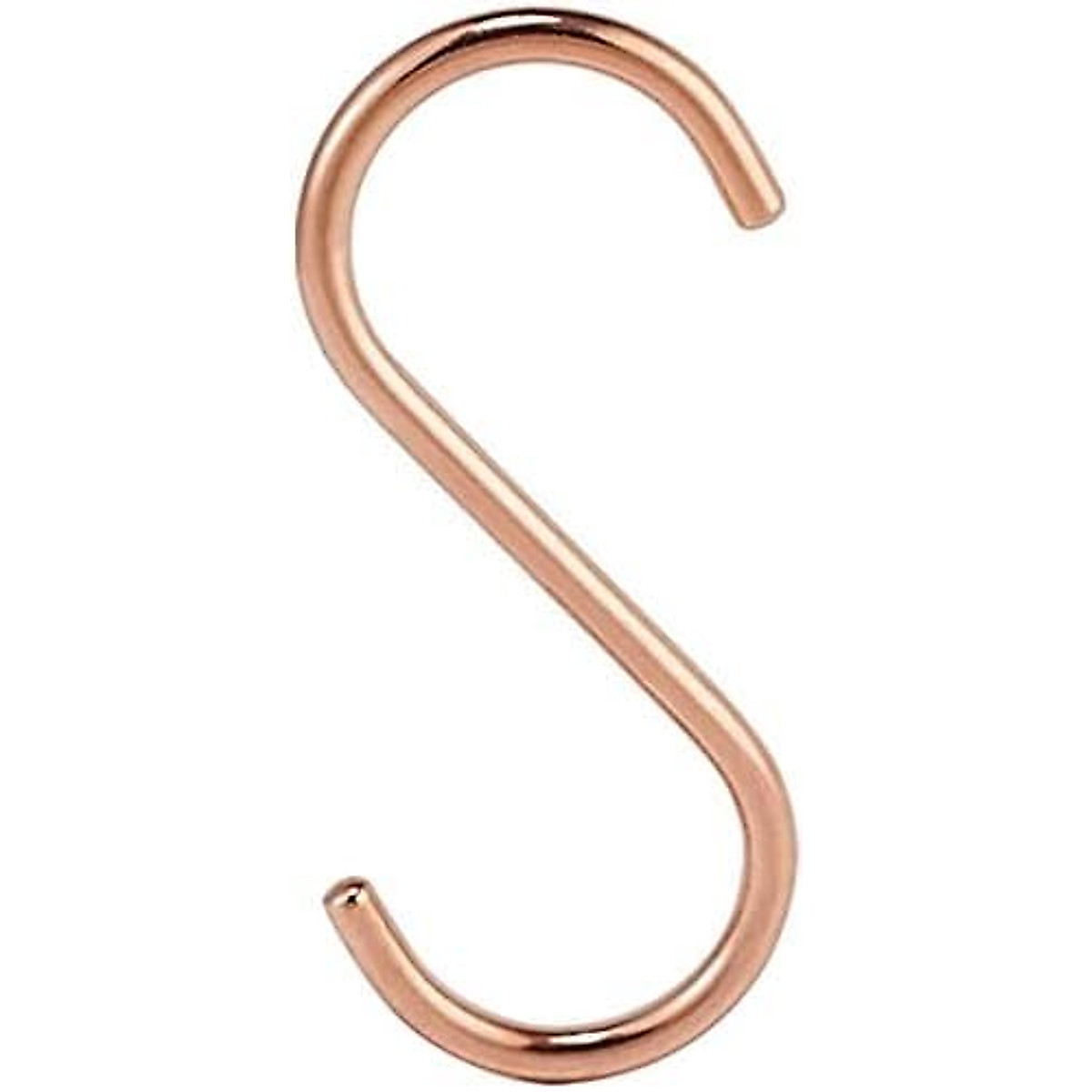 LiuliuBull Set of 6 Copper S Hooks for Hanging Pots and Pans,Made from Authentic Heavy Duty Soild Copper,Beautiful and Long Lasting