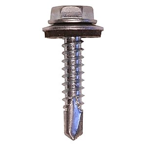 U-Turn - 10 x 1 Hex Self Tapping Tek Screws with Rubber Washer (100 Pack)