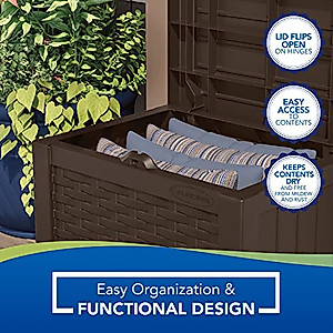 Suncast 22 Gallon Small Resin Storage Seat, Java, SSW600J