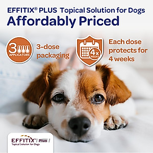 Effitix Plus Topical Solution for Dogs - Flea and Tick for Small Dogs (11-22.9lbs), 3 Doses, Waterproof Topical Prevention (by Virbac)