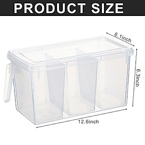 Quzzil 8 Pcs Fridge Organizer Refrigerator Organizer Bins with Lids and Handle Clear Fruit Storage Containers for Fridge Vegetable, Egg, Meat (Divided and Normal Style)