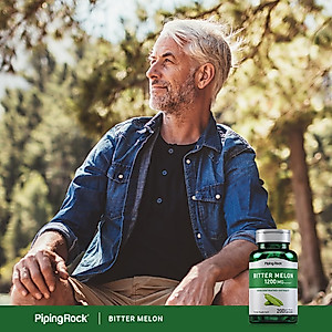 Piping Rock Bitter Melon Capsules 1200mg | 200 Count | Momordica Charantia | Concentrated Extract | Herbal Supplement | Non-GMO, Gluten Free