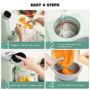 Baby Food Maker, 5 in 1 Baby Food Processor, Smart Control Multifunctional Steamer Grinder with Steam Pot, Auto Cooking & Grinding, Baby Food Warmer Mills Machine