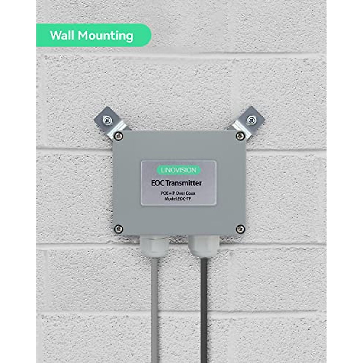 LINOVISION EOC Transmitter with Waterproof Enclosure, Used with EOC Receiver or EOC Switch for Upgrading Analog Surveillance System to IP Surveillance System