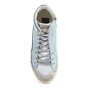 Golden Goose Women's Light Blue Leather Slide High Top Sneakers (us_footwear_size_system, adult, women, numeric, medium, numeric_8)