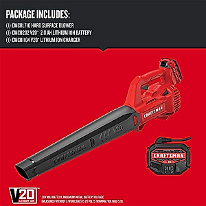 CRAFTSMAN 20V MAX Cordless Leaf Blower Kit with Battery & Charger Included (CMCBL710D1)