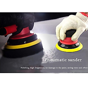 Professional Air Random Orbital Palm Sander, Heavy Duty Dual Action Pneumatic Sander with 1pc Backing Plate (6 inch)