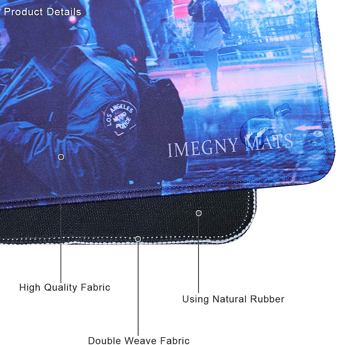 Imegny Large Gaming Mouse Pad, Extended XXL Desk Pad & Non-Slip Rubber Mat for Mice and Keyboard with Stitched Edges （90x40 zisecity006）
