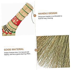 BCOATH Handle Duster Household Woven Broom Household Duster Home Cleaning Tools Handheld Broom Mini Dustpan and Brush Household Brooms Desktop Mini Broom Broom Sorghum Grass