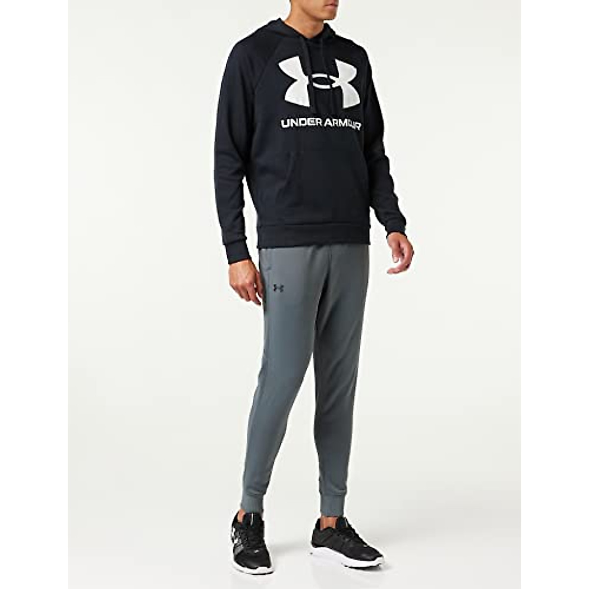 Under Armour Mens Rival Fleece Big Logo Hoodie , Black (001)/Onyx White , 3X-Large