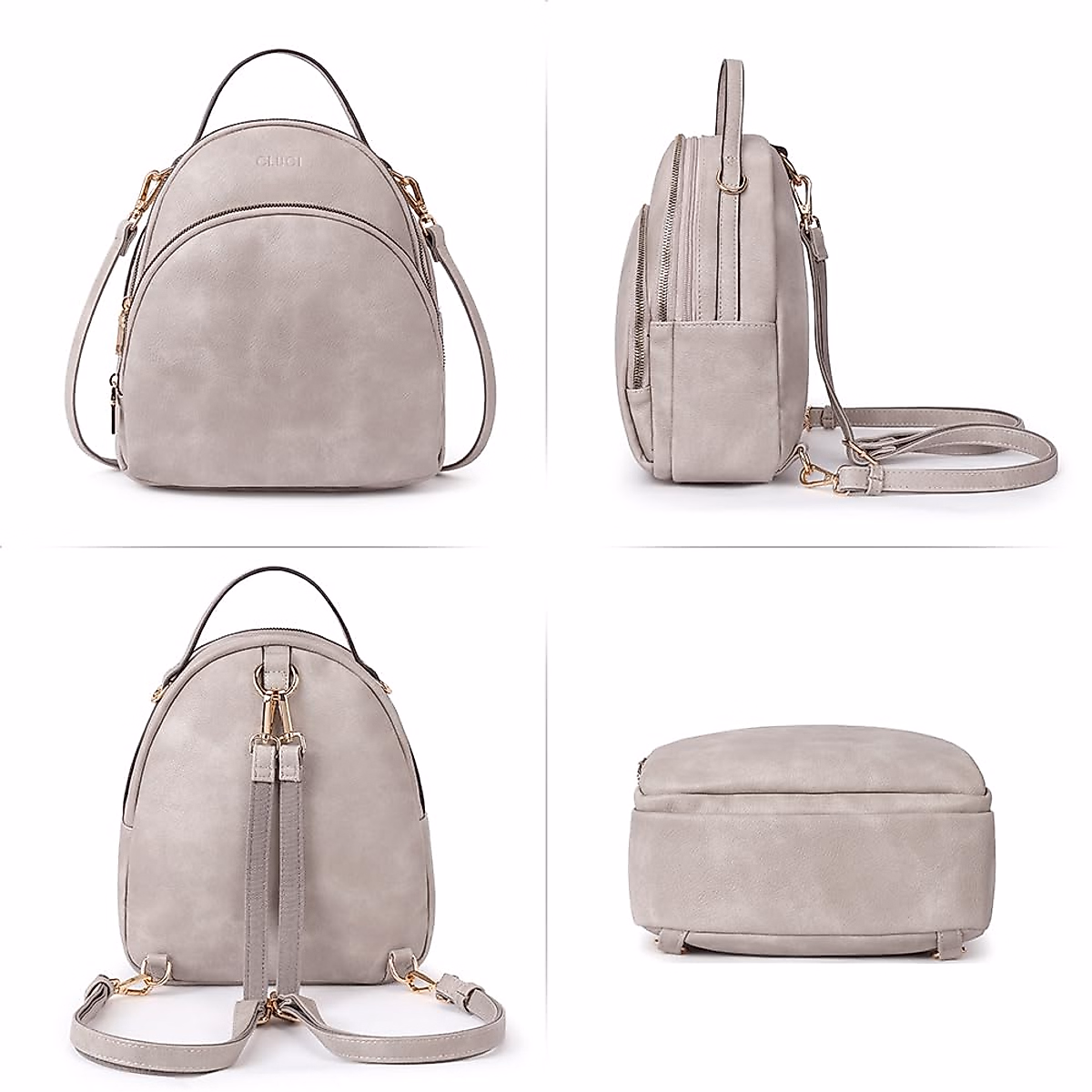 CLUCI Small Backpack for Women Leather Backpack Travel Backpack Purse Lady Fashion Mini Bookbag Convertible Handbags