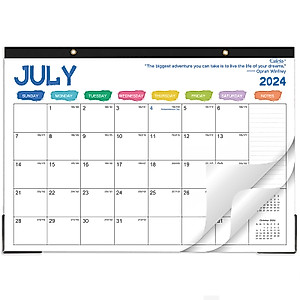 Desk Calendar 2023-2024 - 2023-2024 Desk Calendar, 18 Monthly Desk/Wall Calendar 2-in-1, 16.8" x 12", Jul.2023 - Dec.2024, Thick Paper with Corner Protectors, Large Ruled Blocks - Colorful Lump
