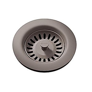 Elkay LKQS35SM Polymer Drain Fitting with Removable Basket Strainer and Rubber Stopper, Silvermist