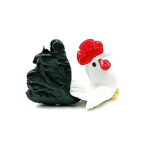 Mixed 2 Colour Lot of 12 Miniature Animal Chicken Outdoor Patio Decor Fairy Garden Supplies Animal Figurine Furniture Dollhouse