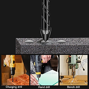 11PCS Masonry Drill Bit for Pots Bottles Ceramic Tile Glass Brick 3/16 to 1/2 inch Ceramic 1/4" Hex Shank Carbide Tips Concrete Drill Bit Set