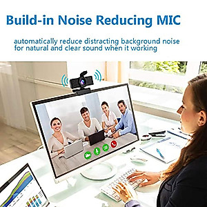 Litepro Webcam with Microphone Webcams Privacy Cover hd 1080p for Gaming conferencing Meeting Laptop Desktop Zoom, USB Computer Camera for Mac pc Free-Driver Plug & Play