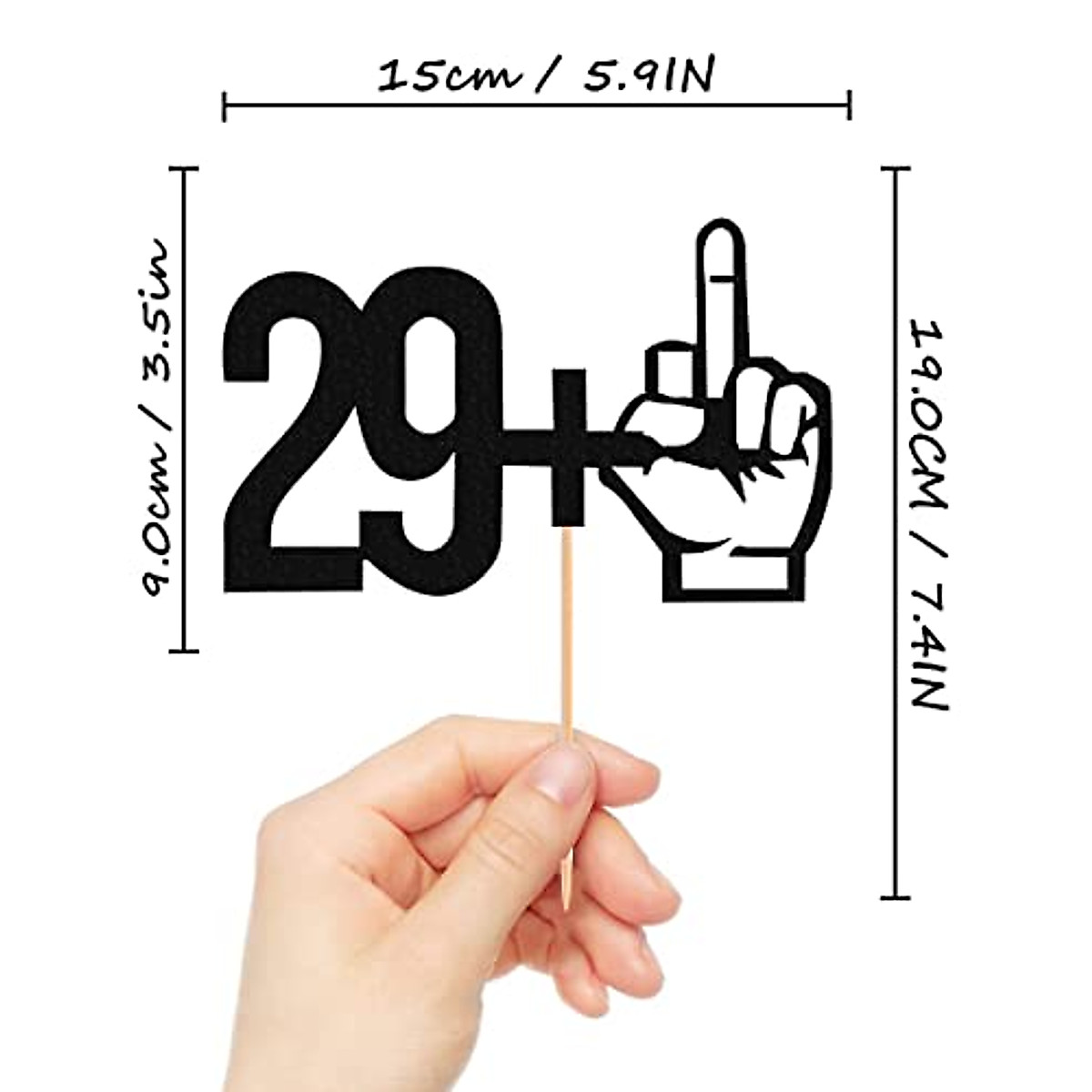 MYAMPED 29+1 Cake Topper - Glitter Black 30th Birthday Cake Decorations, Perfect for Thirty Birthday Party, 30th Anniversary or 30 Fabulous