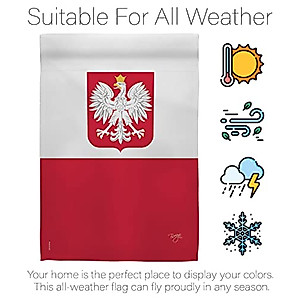 Breeze Decor Poland Garden Flag Regional Nation International World Country Particular Area House Decoration Banner Small Yard Gift Double-Sided, Made in USA
