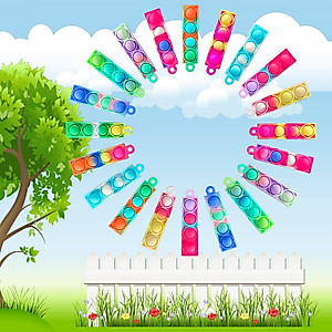 Beyourself Mini Fidget Toy Push pop Keychain Toy, Christmas AmongToy Fidget It Toy,Decompression and Anti Anxiety Kit Fidget Toys (24)