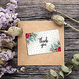 Juvale Assorted Floral Thank You Blank Cards with Envelopes (4x6 In, 48 Pack)