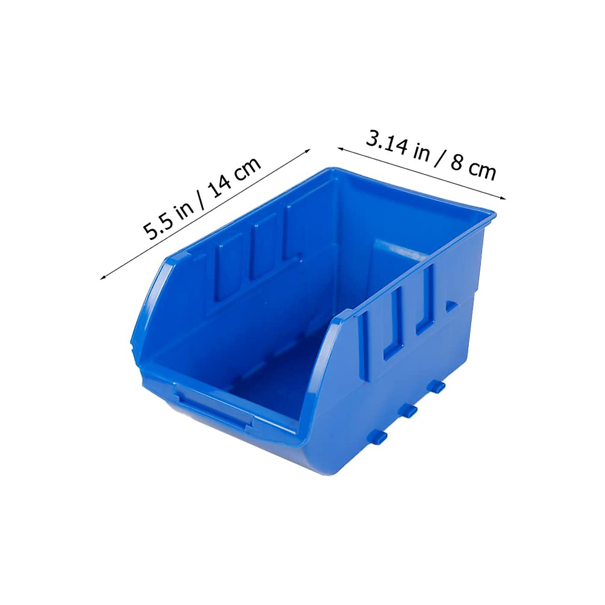 DOITOOL Multitools 10PCS Plastic Storage Bin Hanging Stacking Containers, Stackable Storage Bins Workshop Tool Organizer Bins for Parts Garage ( 14 x 8 x 7cm ) Wall Mounted Jewelry Organizer