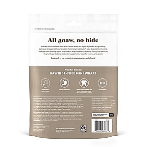 Wonder Bound Chicken Wrapped Mini Sticks - 15 Count - Rawhide-Free Dog Treats, Dental Health Chews for Plaque & Tartar Control, Easy to Digest, Long-Lasting