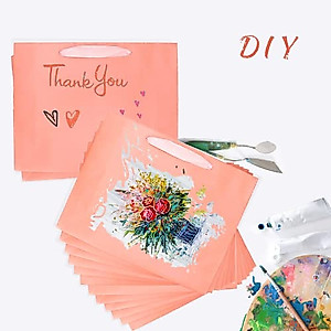 Dasofine Pink Gift Bags, 12pcs 10.86'' × 3.14'' × 8.5'' Small Paper Bags with Handle, Party Favor Gift Bags, Shopping Bags Bulk Crafts Retail Goodies Bags