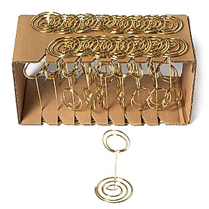 Table Numbers 1-30 Gold Set | Wedding Table Number Seating Cards, Golden Metal Holder Stands and Storage Box