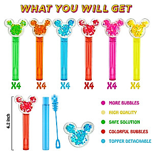 Generic Mouse Party Favors 24Pcs Glitter Mouse Bubble Wands for Kids Cute Mouse Ear Bubble Wand for Cartoon Mouse Theme Birthday Party Supplies Classroom Prizes Pinata Goodie Bag Stuffers Gifts