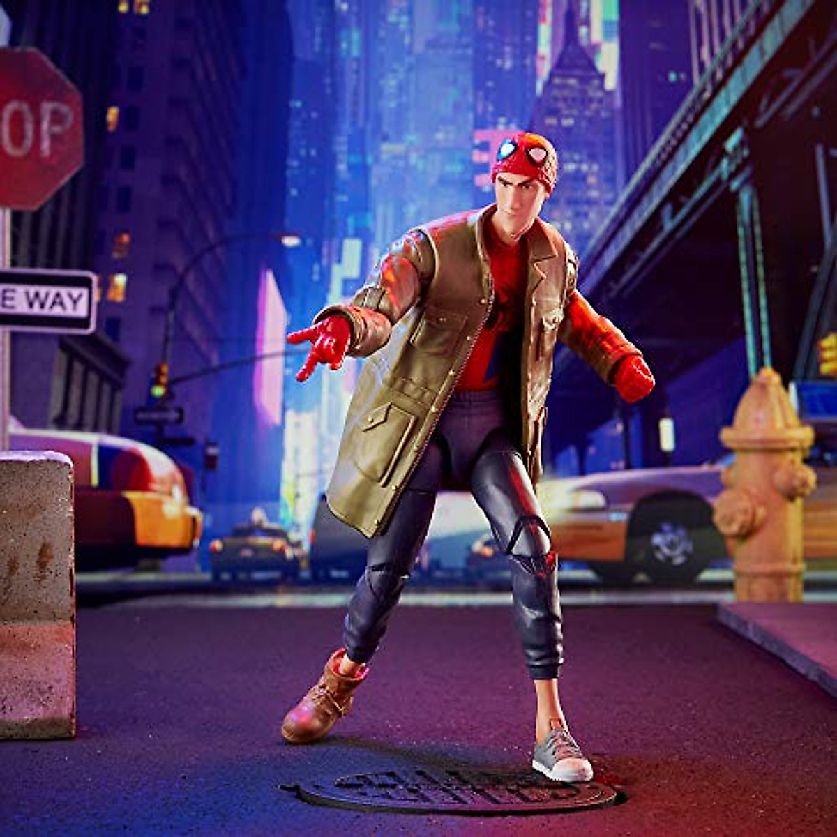 Spider-Man Hasbro Marvel Legends Series Into The Spider-Verse Peter B. Parker 6-inch Collectible Action Figure Toy for Kids Age 4 and Up