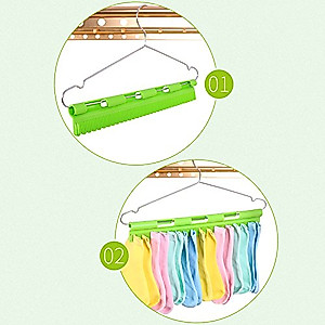 TINTON LIFE 2 Pack Laundry Bathroom Clothes Sock & Underwear Drying Hanger Rack Clip Dryer Airer Clothespin