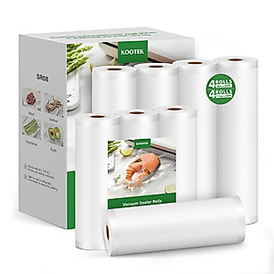 Kootek Vacuum Sealer Bags for Food, 8 Rolls for Custom Fit Food Storage, Meal Prep or Sous Vide, 8" x 20' (4 Rolls) and 11"x 20' (4 Rolls) Commercial Grade Vacuum Seal Freezer Bags Rolls