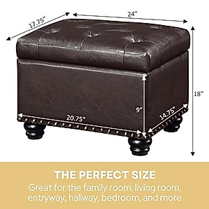 Convenience Concepts 163010E Ottoman, 24"L x 18"W x 18"H, Dark Espresso