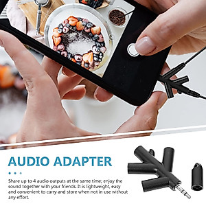 Audio Adapter Audio Accessories Computer Adapter Headphones Adapter Skirting Board Filler Laptop Bags for Women Portable Earphone Audio Splitter One Point Four Metal Couple Line