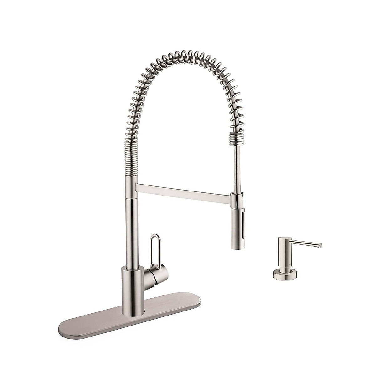 Talis Loop Steel Optic 2-Spray Semi-Pro Kitchen Faucet + Soap Dispenser + Base Plate